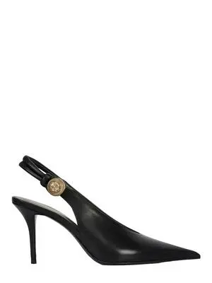 POTAMY 100mm Leather Heeled Pumps - Black