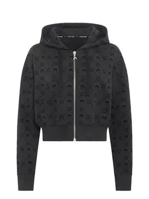 MARINE SERRE Moonogram Zip-up Hoodie - Black