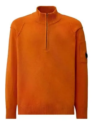 C.P. COMPANY Lens-detail Half-zip Sweater - Orange