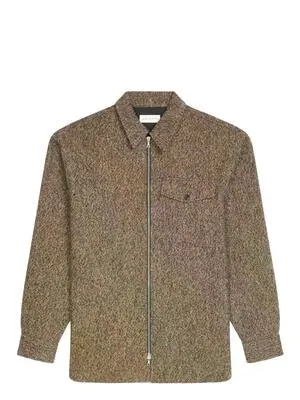 Dries Van Noten Zip-up Tweed Overshirt - Brown