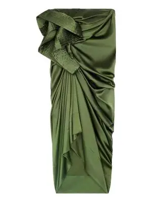 Dries Van Noten Draped Midi Skirt - Green