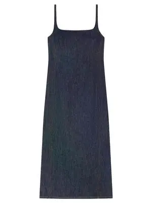 Dries Van Noten Square-neck Denim Midi Dress - Blue