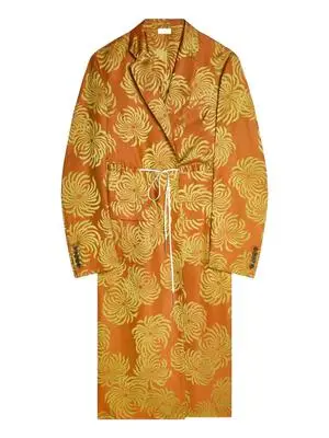 Dries Van Noten Flora-jacquard Coat - Orange