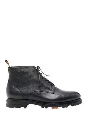 Santoni Logan Lace-up Boots - N01 Black