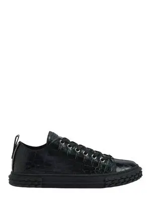GIUSEPPE ZANOTTI Blabber Crocodile-effect Sneakers - Black