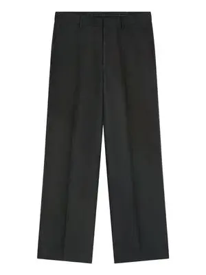 Dries Van Noten Wool Straight Leg Trousers - Black