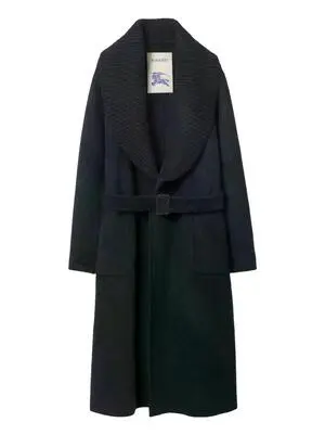 Burberry Shawl-collar Wool-blend Coat - Blue