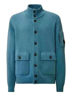 C.P. COMPANY Lens-detail Buttoned Cardigan - Blue
