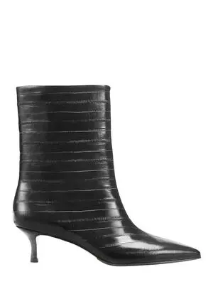POTAMY Leather Ankle Boots - Black
