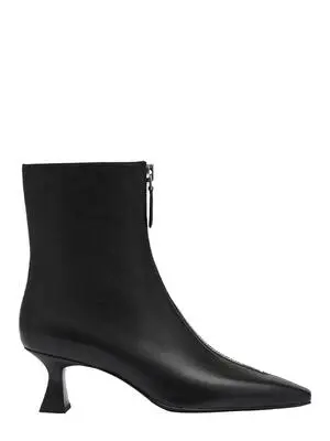 POTAMY Leather Heeled Ankle Boots - Black
