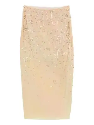 Patrizia Pepe Embellished Midi Skirt - Neutrals