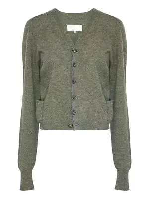 MAISON MARGIELA Puff-sleeve Button Cardigan - Green