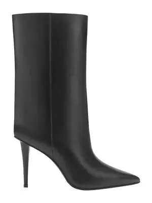 POTAMY Leather Heeled Ankle Boots - Black