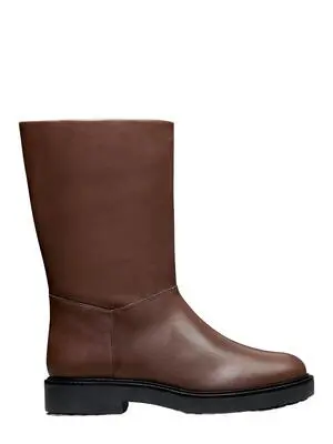 REFORMATION Dorinda Mid-Shaft Boot Oak Leather