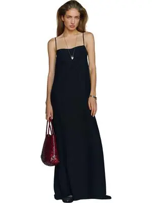 REFORMATION Glenna Silk Maxi Dress Black