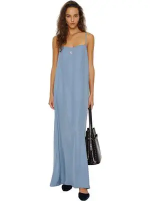 REFORMATION Glenna Silk Maxi Dress Blue