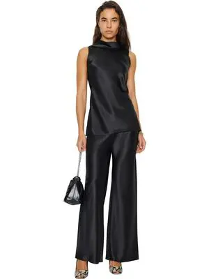 REFORMATION Angela Silk Two Piece - Black