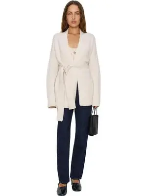 REFORMATION Meg Wrap Sweater Coat Ivory