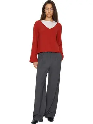 REFORMATION Mabel Knit Top Red