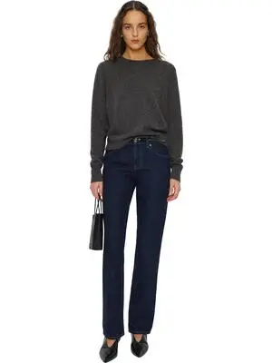 REFORMATION Nikki Cashmere Crew Sweater - Grey