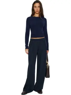 REFORMATION Petites Marion Low Rise Pant Midnight