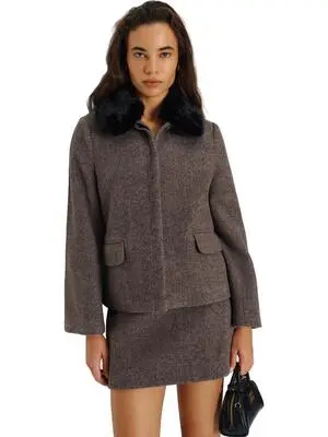 REFORMATION Dolly Jacket - Brown