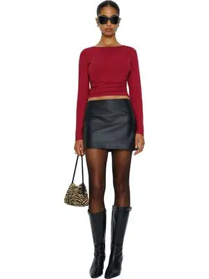 REFORMATION Liam Knit Top Red