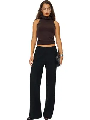 REFORMATION Gale Mid Rise Bias Pant - Black