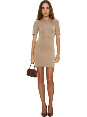 REFORMATION Lotus Knit Mini Dress Brown
