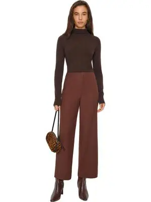 REFORMATION Joni Cropped Pant - Brown