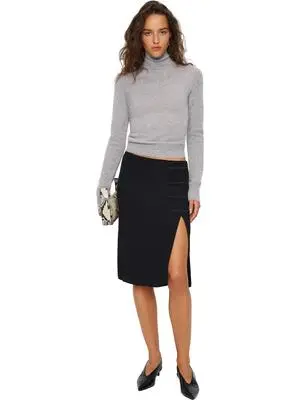 REFORMATION Jeane Midi Skirt Black