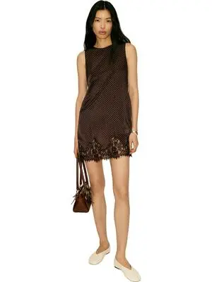 REFORMATION Jessalyn Silk Mini Dress - Brown