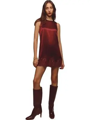 REFORMATION Jessalyn Silk Mini Dress - Red