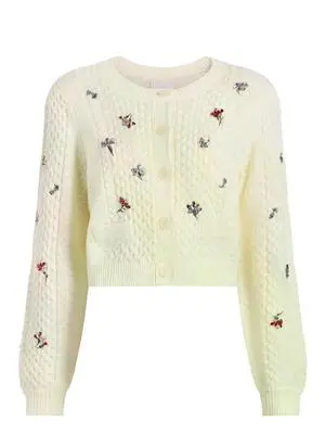 Cinq À Sept Floral-embroidered Cardigan - Neutrals