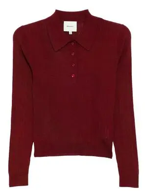 REFORMATION Hermia Long Sleeve Top - Red
