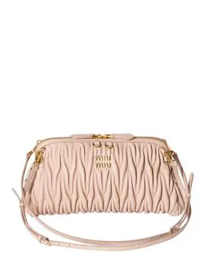 Miu Miu Matelassé Nappa Leather Clutch - Powder Pink
