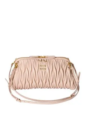 Miu Miu Caprice Matelassé Nappa Leather Clutch - Powder Pink