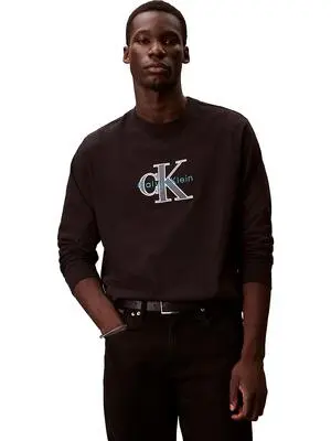 Calvin Klein Calvin Klein Monologo Long Sleeve Tee Black