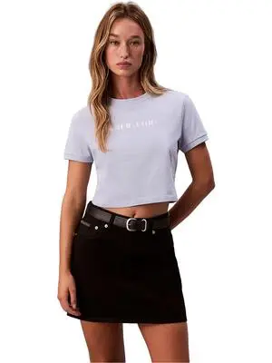 Calvin Klein Logo Graphic Cropped T-shirt - Casual Blue