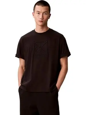 Calvin Klein Emblem Logo Graphic Relaxed T-shirt - Black