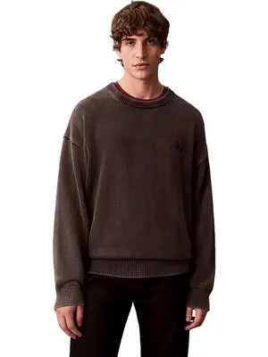Calvin Klein Cotton Relaxed Crewneck Sweater - Faded Black