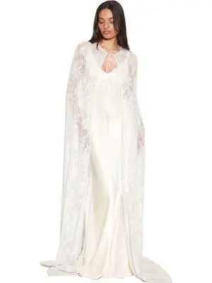 RAT & BOA Seraphina Sequin Embellished Cape - White