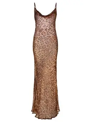 RAT & BOA Valentina Leopard Print Silk Dress - Animal