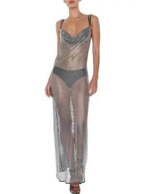 RAT & BOA Neptune Crystal-embellished Maxi Dress - Metallic