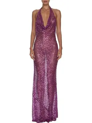 RAT & BOA Sequin Embellished Knit Mermaid Gown - Pink