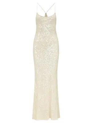 RAT & BOA Olympia Sequin Maxi Dress - White