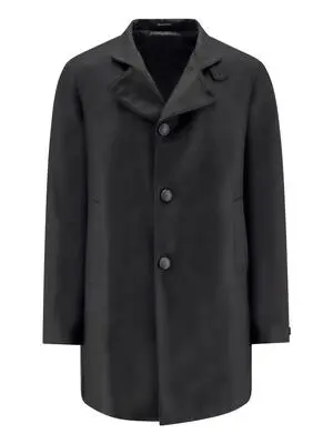 Tagliatore Water Repellent Virgin Wool Coat - Black