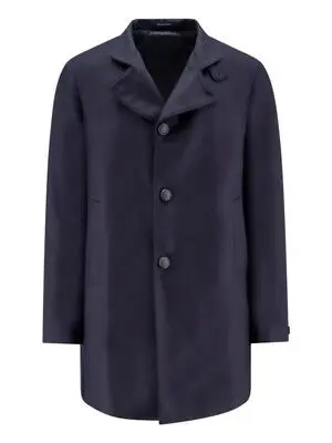 Tagliatore Water Repellent Virgin Wool Coat - Blue