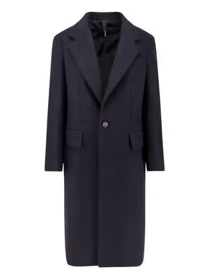 HEVO Virgin Wool Coat With Satin Lining - Blue