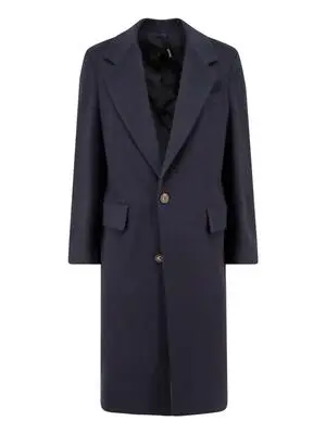 HEVO Cashmere Coat With Satin Lining - Blue